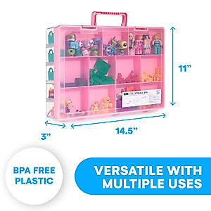 Bins & Things Pink 3-Tier Toy Storage Organizer with Adjustable Compartments - Toy Organizers and Storage Bins for Kids’ Room, Fit for Hot Wheels, Dolls, Lego, Arts and Crafts Supplies