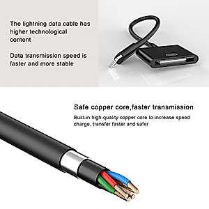 Lightning to 30 Pin Adapter for iPhone, [Apple MFi Certified] 8-Pin to 30-Pin Female Charging and Data Transfer Converter Compatible with iPhone 14 13 12 11 Xs X 8 7 6 iPad iPod-No Audio (Black)