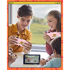 Xinocy (2in1 for Nintendo Switch OLED Case +24 Switch Game Holder Cute Cartoon Bear Slim Protective Cases Soft Shell for Kids Boys Teens Girls Girly Design Funny Aesthetic Covers for Switch OLED 2021