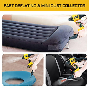 Mellif High Volume Compressed Air Duster - 3 Speeds, 50000RPM Brushless Motor, LED Light, 7 Multi-Use Accessories - Ideal for PC Keyboard, Pool Toy (Battery Not Included) (for Milwaukee)