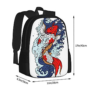 Backpack for Teens Adults,Pug Dog Print Puppy Funny Quote Durable Travel Backpacks College Bookbags Business Computer Bags for Campus Work Hiking Camping Commuting Shopping Sport