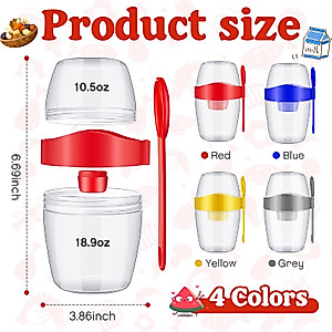 4 Pack 29 oz Take and Go Breakfast Yogurt Oats Cups Overnight Oats Container with Lid and Spoon Portable and Reusable Salad Meal Shaker Cup with Topping Cereal Cup for Yogurt Oatmeal Oats Food Parfait