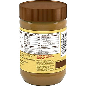 Jif Natural Creamy Peanut Butter Spread and Honey, 16 Ounces, Contains 80% Peanuts