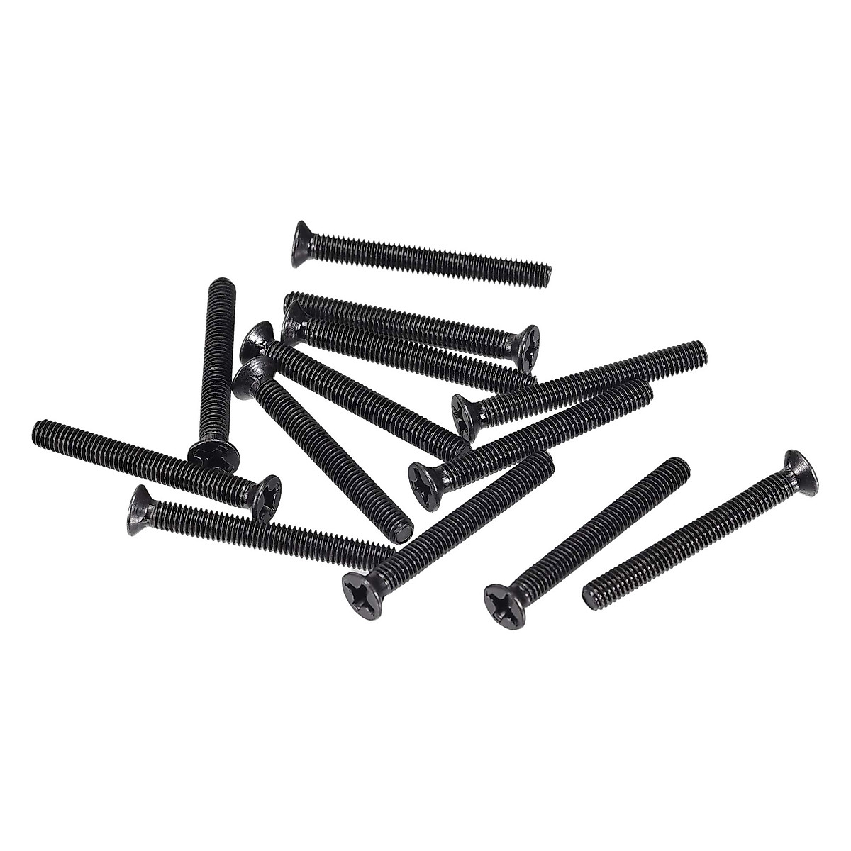 uxcell M3 x 25mm Phillips Screw Fastener Black for Laptop PC TV Fan Switch 50pcs