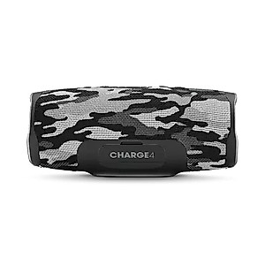 JBL Charge 4 Black/White Camouflage Bluetooth Speaker with JBL Authentic Carrying Case