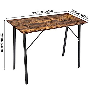 Coavas Computer Desk 40 Small Student School Writing Desk, Easy Assembly Study Writing Table Home Office Desk Modern Simple Style PC Desk for Small Space, Study Kids Black Desk, Metal Frame