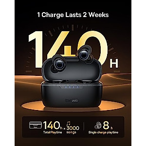 Baseus Wireless Earbuds, 140H Playback -48dB Active Noise Cancelling Bluetooth 5.3 Earbuds with IPX6 Waterproof 4 ENC Mics 0.038s Low Latency Fast Charge Ear Buds for Android iOS(Bowie MA10)