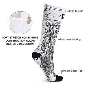Tarot Card Death Socks for Women Socks for Men Crew Socks for Boys Mid Socks for Girls Stocking Stuffers for Teens Casual Athletic Sport Dress Socks