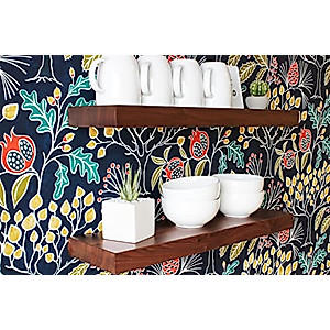 Urban Legacy Accent Floating Shelves | Black Walnut Modern Hardwood with Floating Brackets | Set of 2 (24" W x 7" D)