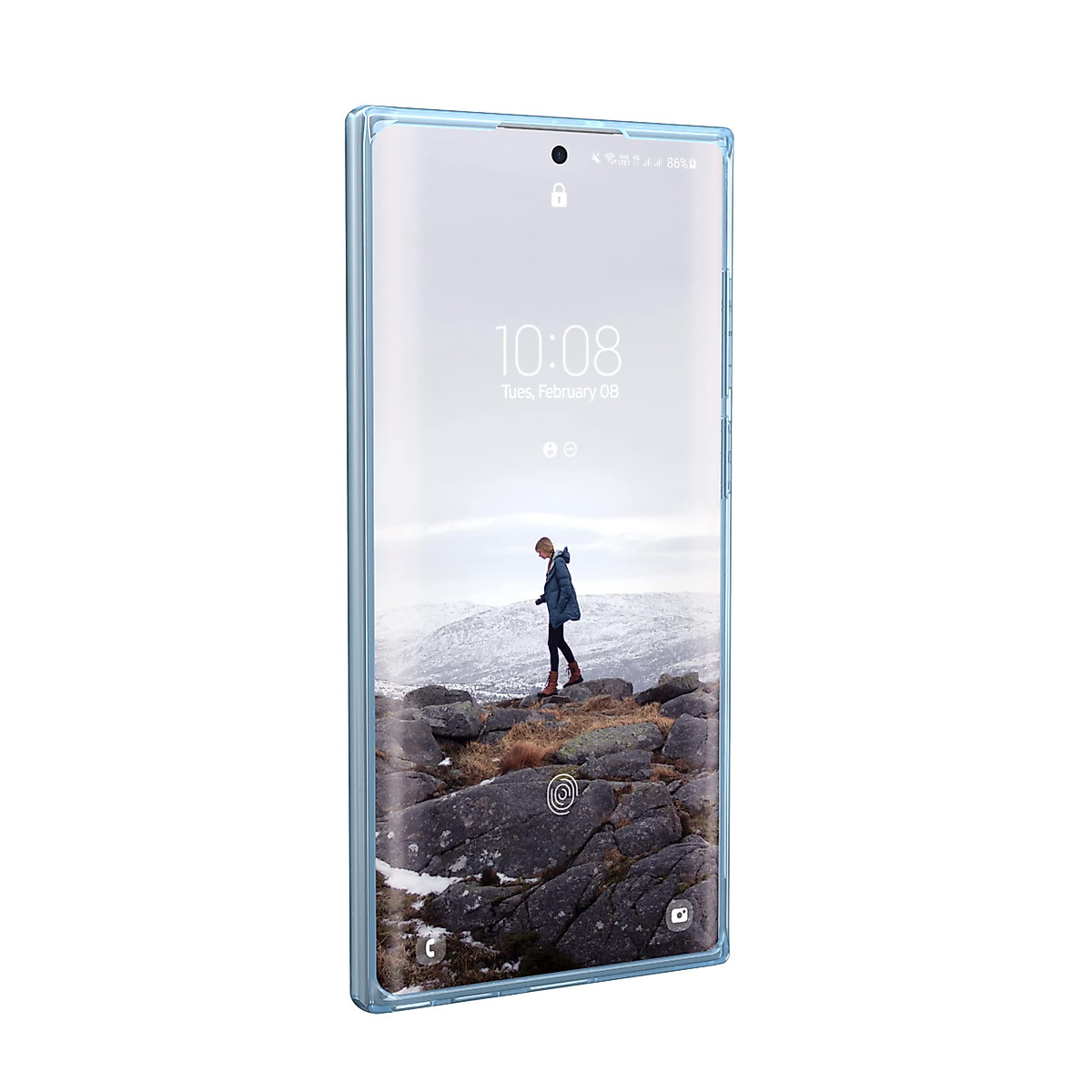 URBAN ARMOR GEAR [U] by UAG Designed for Samsung Galaxy S22 Ultra Case Clear Blue Cerulean Lucent Slim Fit Lightweight Stylish Transparent Impact Resistant Protective Phone Cover, [6.8 inch Screen]