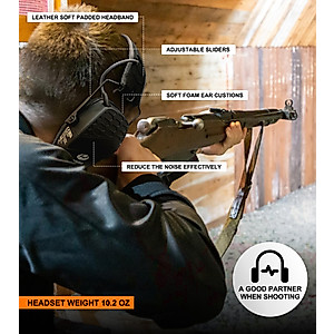 Hocazor Upgrade Bluetooth 5.4 Shooting Ear Protection with Sound Amplify Electronic Digital Safety Ear Muffs Slim Hearing Protector for Shooting Hunting Gun Range (Black)