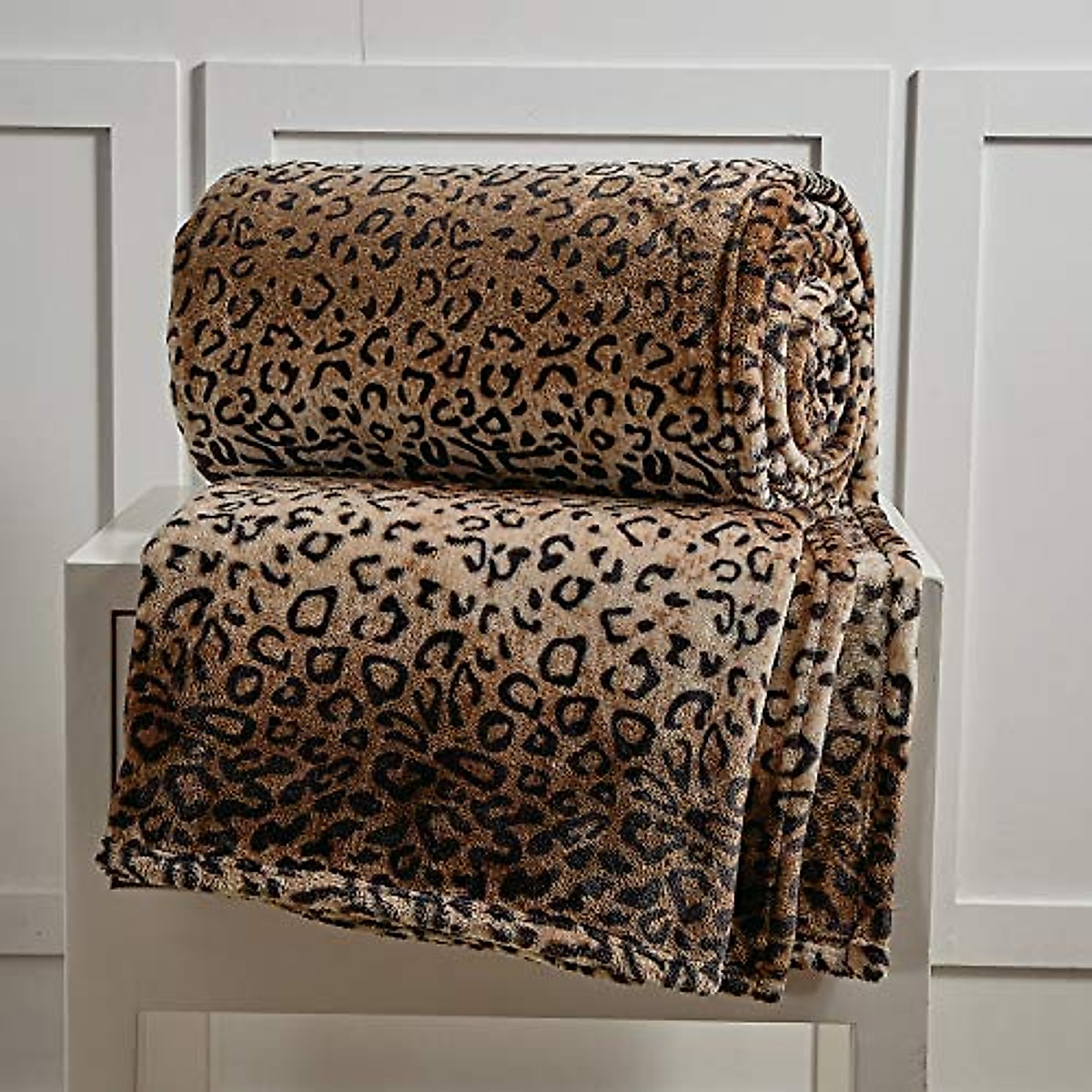 softan Fleece Leopard Print Throw Blanket for Sofa Sofa Bed Couch Travel Camping Lightweight Super Soft Ultra Luxurious Plush Cheetah Throw Flannel Blankets 50"×60"