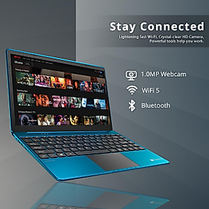 Gateway Ultra Slim Laptop, 14.1" IPS FHD Display, Intel i5-1135G7, 16GB RAM, 2TB SSD, Intel Iris Xe Graphics, 1.0 MP Camera, Fingerprint Scanner, Bluetooth, Blue, Win 10, 32GB Hotface USB Card