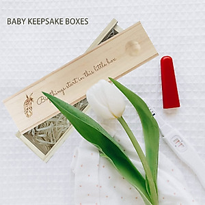 MufHomse Pregnancy Test Keepsake Box Baby Announced Box for Dad Surprise Pregnancy Announcements for Grandparents Baby Keepsake box Pine Wooden Storage Boxes