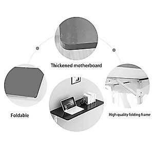 MTYLX Table,Desk,Painted, Black Multi-Functional Wall-Mounted Computer Desk, Environmental Piano Paint, Super Load Bearing More Than 100Kg,9040Cm,9040Cm