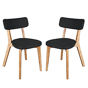 Fishat Simple Double Rod Garment Rack & SAH Solid Wood Dining Chair Set of 2