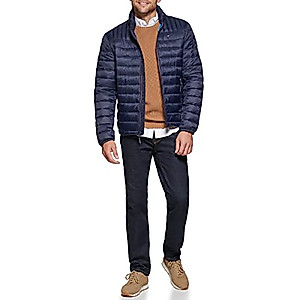 Tommy Hilfiger Men's Water Resistant Ultra Loft Down Alternative Puffer Jacket, Midnight, Large