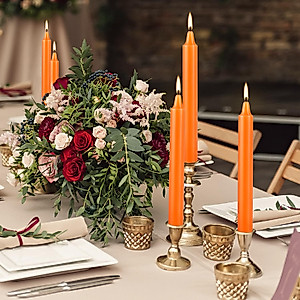 20pcs 4-inch Taper Candles Smokeless Long Burning Candles for daily, Wedding,Christmas Table,Fireplace(orange)
