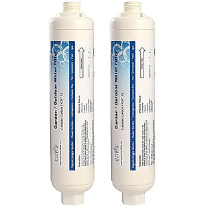 Envig Catalytic Carbon KDF Inline Garden Hose Filter, Chloramine, Chlorine, VOCs & Chemicals Removal for Hydroponics, Microgreens, Organic Gardening, Pet, and Healthy Outdoor Living (Pack of 2)