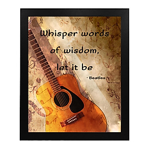 Whisper Words of Wisdom - Retro Music Wall Decor, This Ready to Frame Retro Guitar Photo Print Music Wall Art Poster is Ideal For Music Room, Office, Studio, And Man Cave Room Decor, Unframed - 8x10"