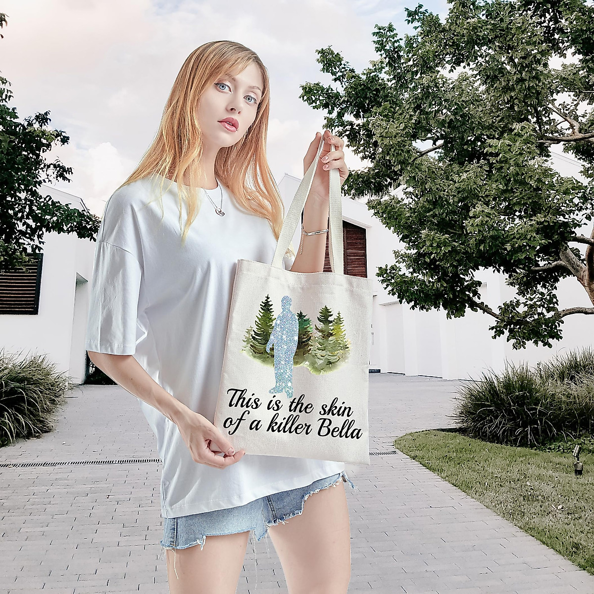 WCGXKO Movie Show Inspired Gift This Is The Skin Of A Killer Bella Zipper Pouch Makeup Bag for Fans (This is the skin tote)