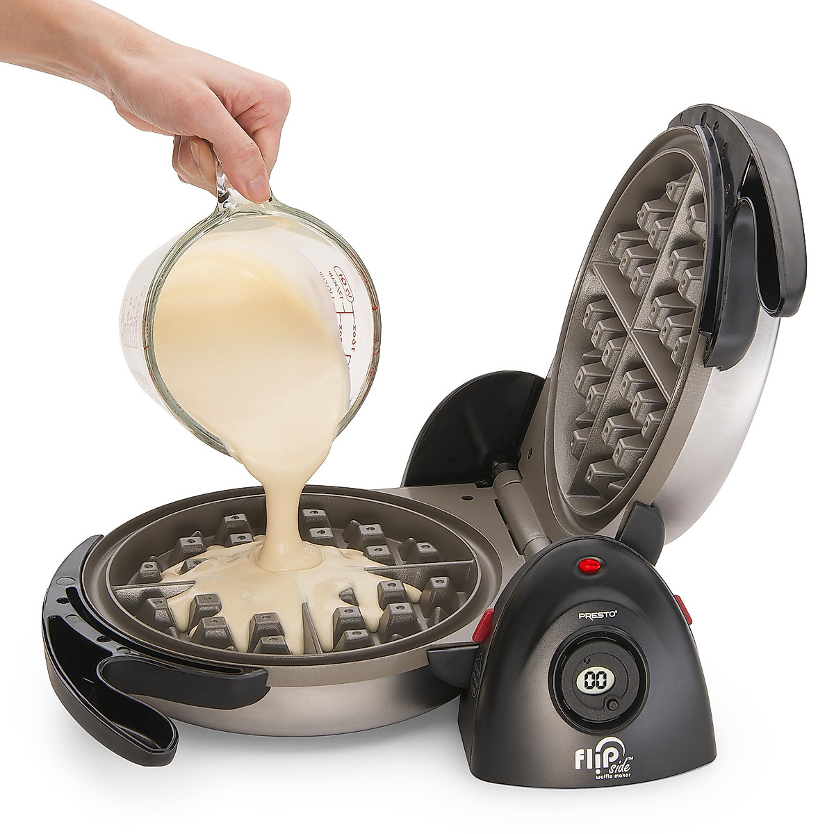 Presto 03510 Ceramic FlipSide Belgian Waffle Maker,Black