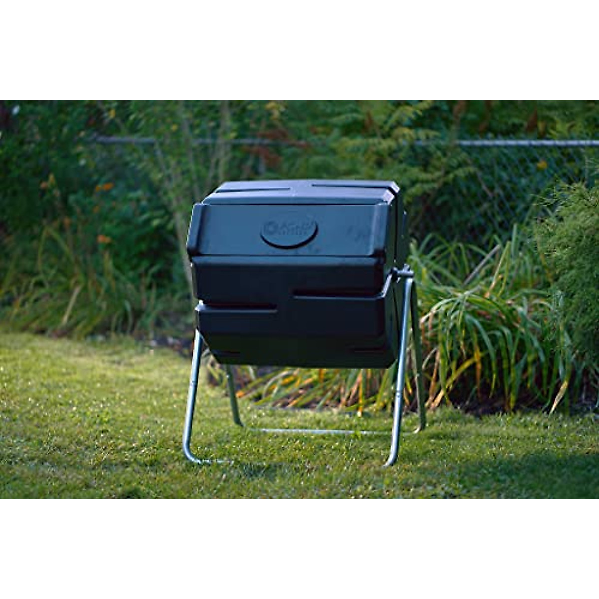 FCMP Outdoor Roto Tumbling Composter, Twin, Black