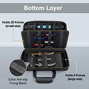 ProCase Knife Display Case for Pocket Knives, 69 Slots EDC Mini Knife Storage Holder Box, Butterfly Cuchillo Collection Organizer, Folding Knife Pouch Carrier Bag Protector for keeping Knives -Black