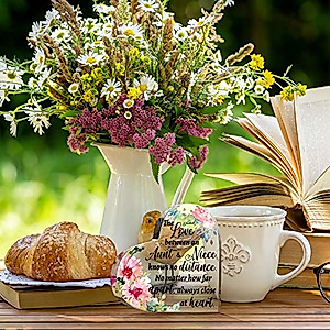 Aunt Gift from Niece Nephew Aunt Birthday Gifts Acrylic Heart Keepsake Sign Paperweight Idea for Aunt Auntie (Elegant)