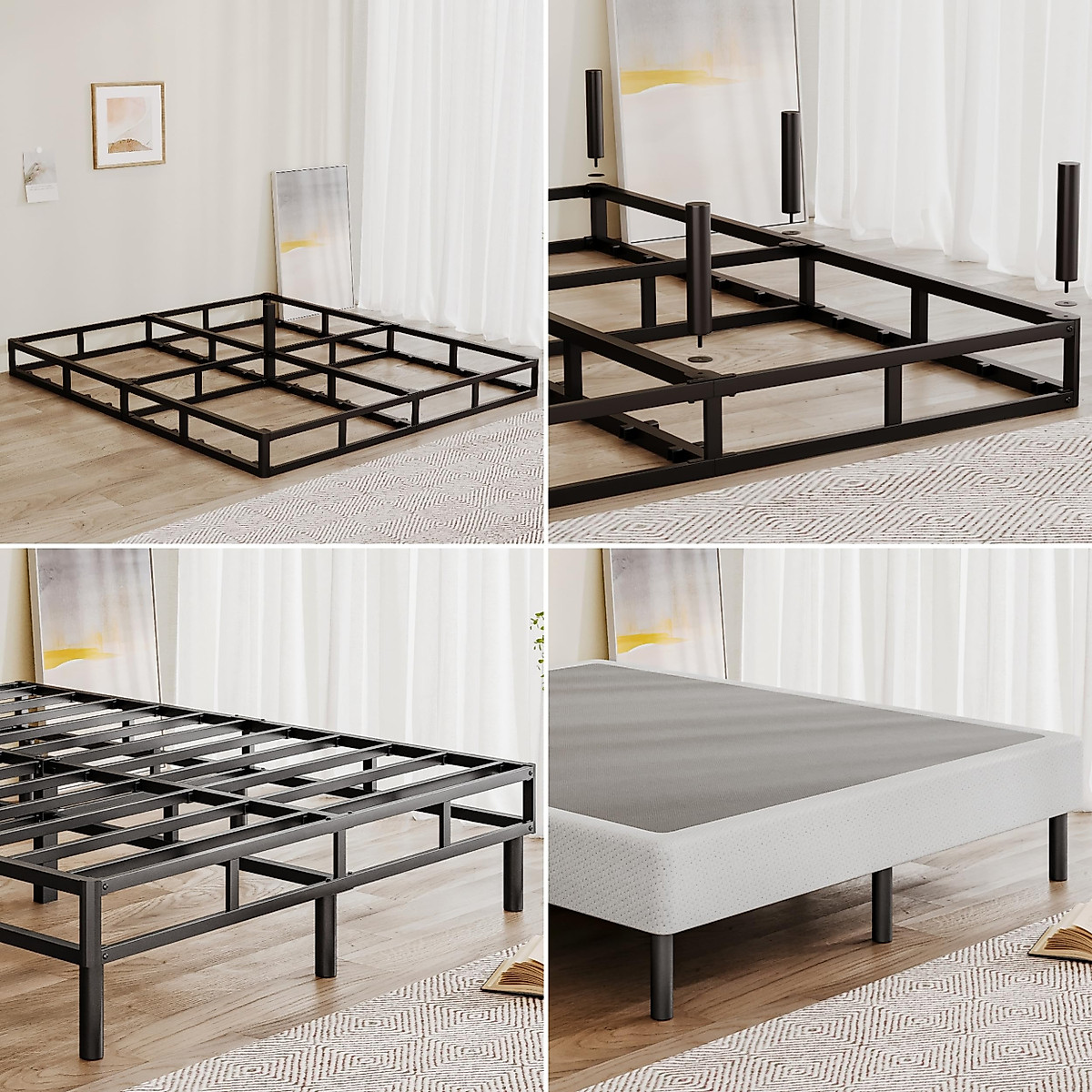 RLDVAY King-Box-Spring, 5 inch King Size Box Spring Stand, Heavy Duty Box Spring King with Legs, Easy Assembly, Non Slip, Noise Free