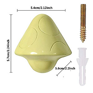 Trendy Moon Resin Mushroom Coat Wall Hooks Set of 4- Premium Creative Wall Mounted Mushrooms Decorative Art Hat Towel Bag Hanger Gift for Living Room, Bedroom, Hallway