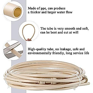 Mist Cooling System 29.5 FT/ 9 m Misting Line, 11 Brass Mist Nozzles, Faucet Connector, 30 Pieces Clip Outdoor Mister Patio Garden Greenhouse Trampoline