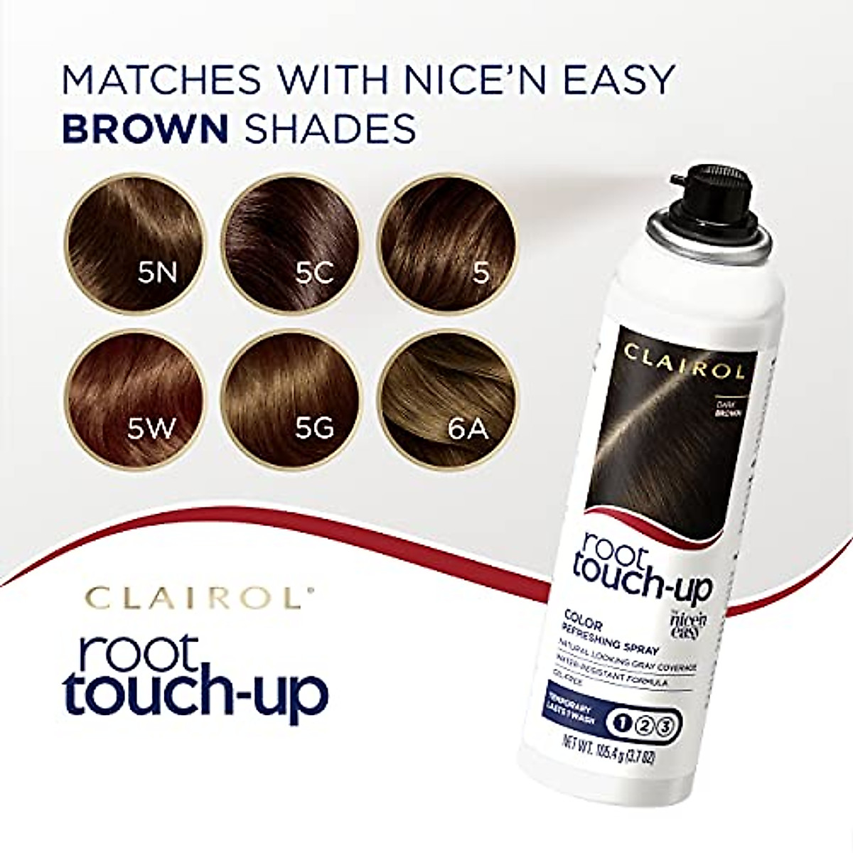 Clairol Root Touch-Up Temporary Spray, Dark Brown Hair Color, 2 Count (Packaging May Vary)