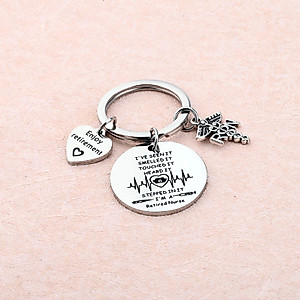 WSNANG Retirement Gift Nursing Keychain I 'M A Retired Nurse Keychain Enjoy Retirement Gift for Nurse RN NP LVN LPN BSN (Retired Nurse Keychain)