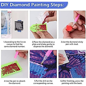 QUITEDEW Diamond Painting Cat Kit,Flower Diamond Art Kits for Adults,Tree Paint with Diamonds Round for Gift,Wall Decor(12x16)