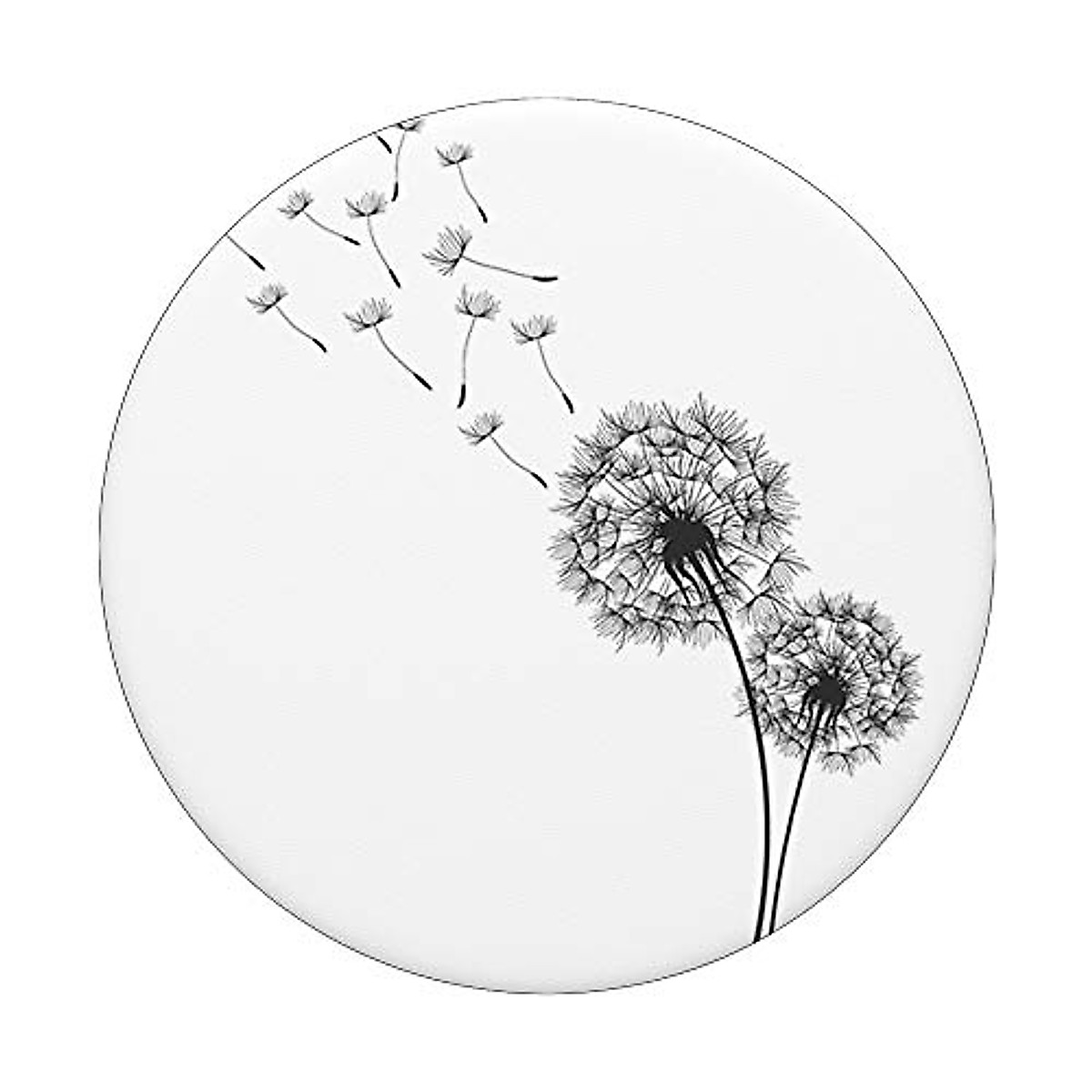 Black And White Dandelion Pop Mount Socket Cellphone Holder PopSockets PopGrip: Swappable Grip for Phones & Tablets