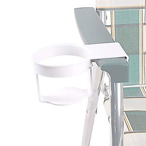 Lawn Chair USA Attachable White Cup Holder for Large Cans, Bottles, Cups, and More | Only Fits Lawn Chair USA Chairs