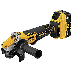 Dewalt DCG415W1R 20V MAX XR Brushless Lithium-Ion 4-1/2 in. - 5 in. Cordless Small Angle Grinder with POWER DETECT Tool Technology Kit (8 Ah) (Renewed)