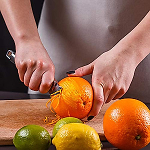 4 Pieces Lemon Zest Peeler for Cocktails Stainless Steel Orange Rind Peeler Tool Orange Citrus Twist Peeler with Channel Knife Kitchen Accessories Knife Tool for Kitchen Gadgets