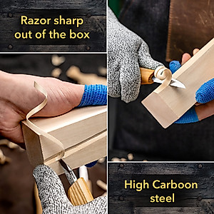 BeaverCraft S15 Whittling Kit Wood Carving Kit for Beginners - Wood Carving Tools Set - Whittling Knife Set Whittling Tools Wood Carving Wood for Beginners, Wood Whittling Kit for Beginners