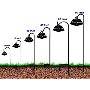 Ashman Black Shepherd Hook 48 Inch (2 Pack), 10MM Thick, Super Strong, Rust Resistant Steel Hook Ideal for Use at Weddings, Hanging Plant Baskets, Solar Lights, Lanterns, Bird Feeders.
