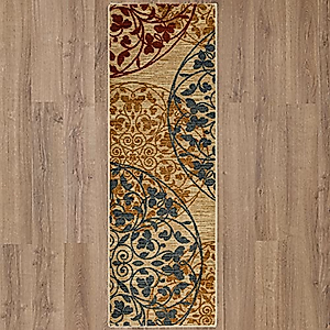Mohawk Home Soho Medallones Garden Ornamental Runner Area Rug, 1'8"x5', Beige