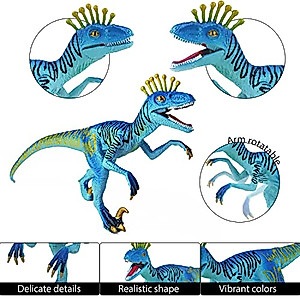 SIENON Dinosaur Figure Toys, Triassic Jurassic Dinosaur Toy 7 Inch, Educational Realistic Eoraptor Dinosaur Model Plastic Hand-Painted Dinosaur Figurine Toy for Dinosaur Party Cake Topper Decoration