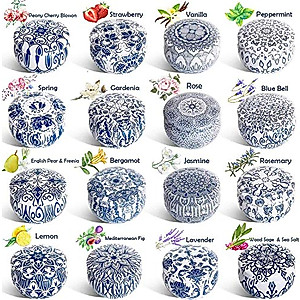 JHENG Set of 16 Small Scented Candles Soy Wax Aromatherapy Candles 2.5 OZ Portable Tin Candles with Lid, Relaxation Gifts Basket for Mother, Women, Friends and Coworkers