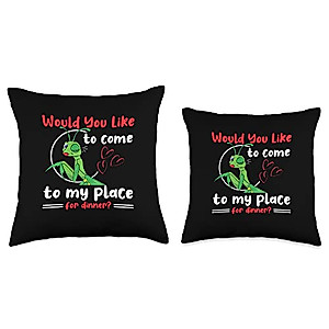Praying Mantis Costume Insect Lover Bug Mantises Come to My Place for Dinner Insect Women Praying Mantis Throw Pillow, 16x16, Multicolor