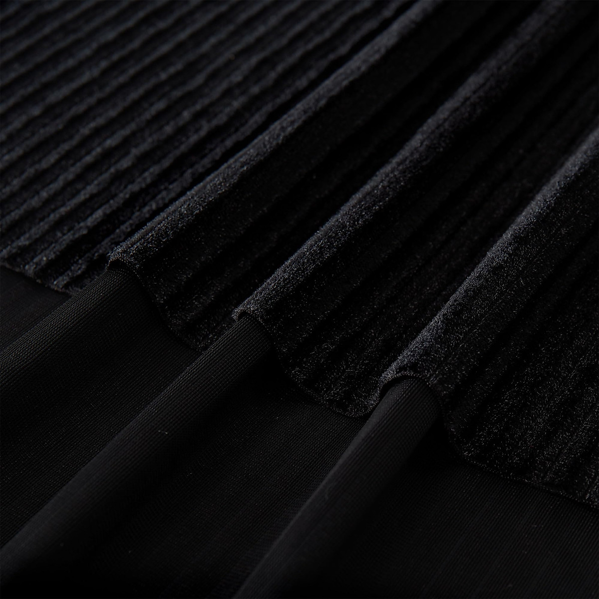 Sewdudely 63" Wide Black Pleated Velvet Stretch Fabric by The Yard for Dress,Costume,Pillowcase,Cushion,Craft,Sofa Covers,DIY,Sewing,Clothing Fabric,1 Yard