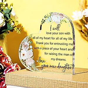 Mother of the Groom Gifts Gift for Mother of the Groom from Bride Wedding Gifts I Will Love Your Son with All My Heart for All My Life Decor Wedding Gifts for Mother of the Groom (Heart Shape)