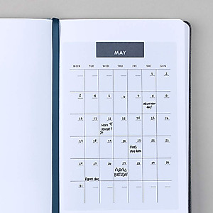 Erin Condren Designer Desk Accessories - Focused Customizable Calendar Stickers. 12 Non-Dated Adhesive Calendars, Measures 6.3" x 4.3 Each. Open-Dated Monthly Planning Stickers