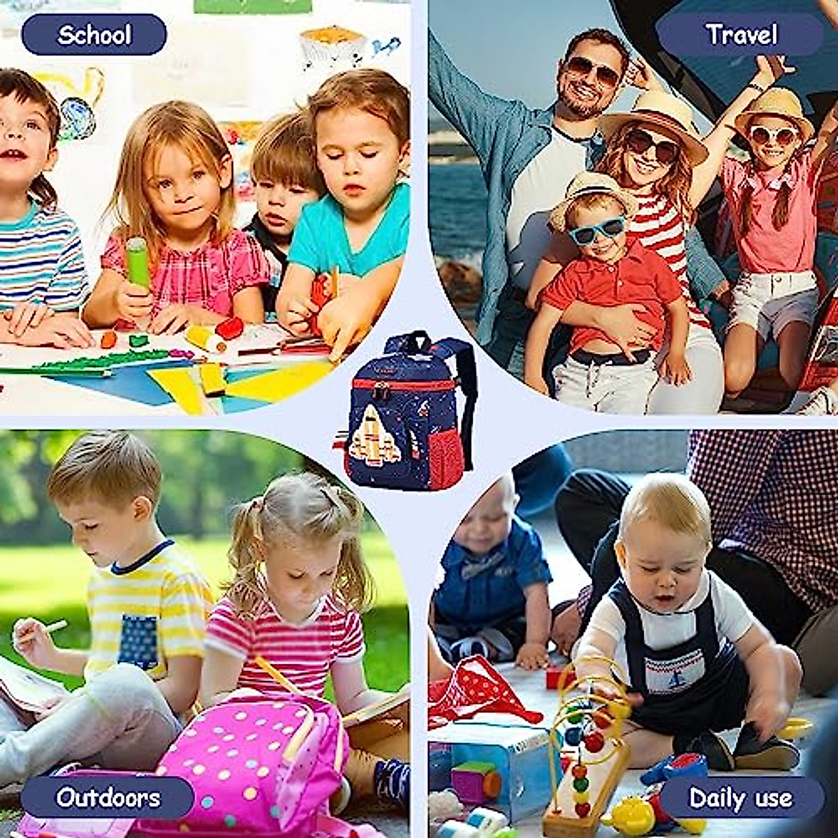 MUSEVOS Toddler Backpack, Neoprene Kids Backpack for Boys Girls,Airplane