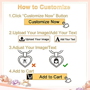 Qxun Custom Photo Charm Bead 925 Sterling SilverPersonalized Heart Picture with Loved Dear Charms Beads Fit Women Bracelet Necklace As Mother Daughter Present(Style 1)